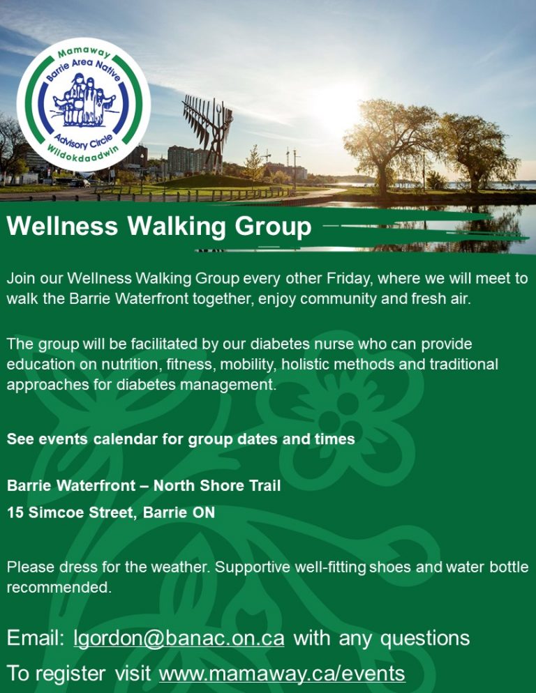 Wellness Walking Group - Barrie ~ Mamaway Wiidokdaadwin