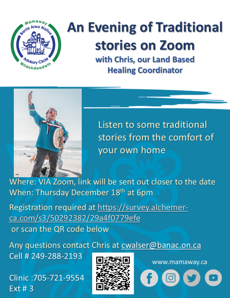 Virtual story telling with Chris Walser ~ Mamaway Wiidokdaadwin